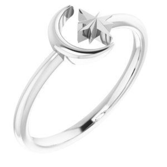 Kazi Luxury | Jewelry | Sterling Silver Crescent Moon Star Negative ...